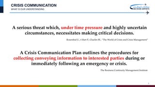 Crisis Communication & BCM in Aviation Sector | PDF | Business ...