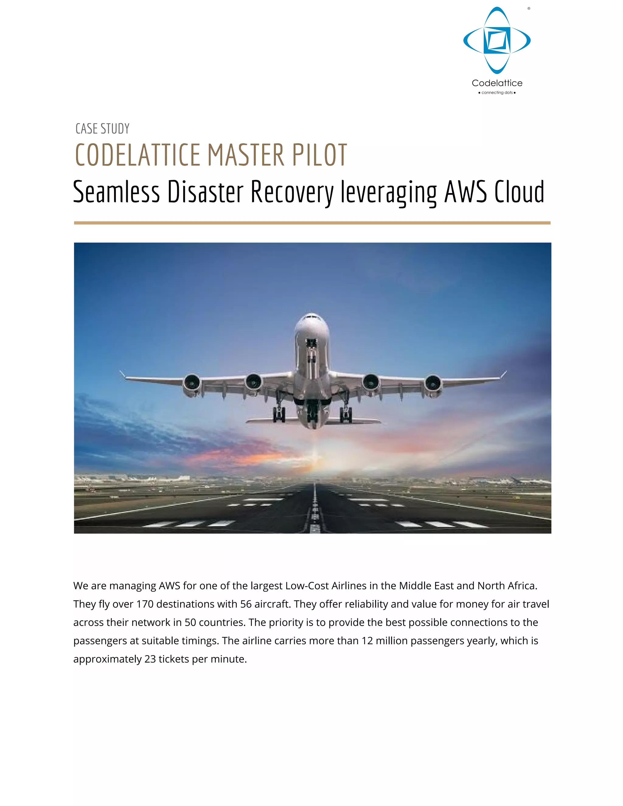 Airline DR - AWS Case Study | PDF