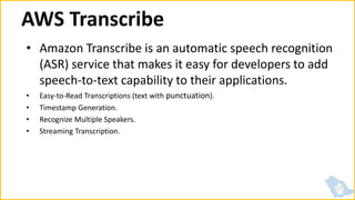 AWS AI Services | PPTX | Artificial Intelligence | Technology & Computing