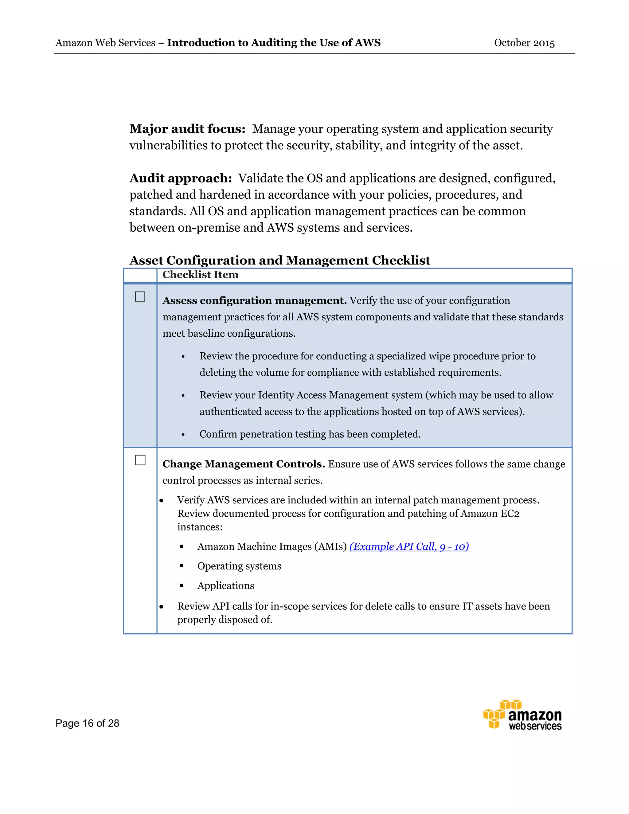Aws auditing security_checklist | PDF