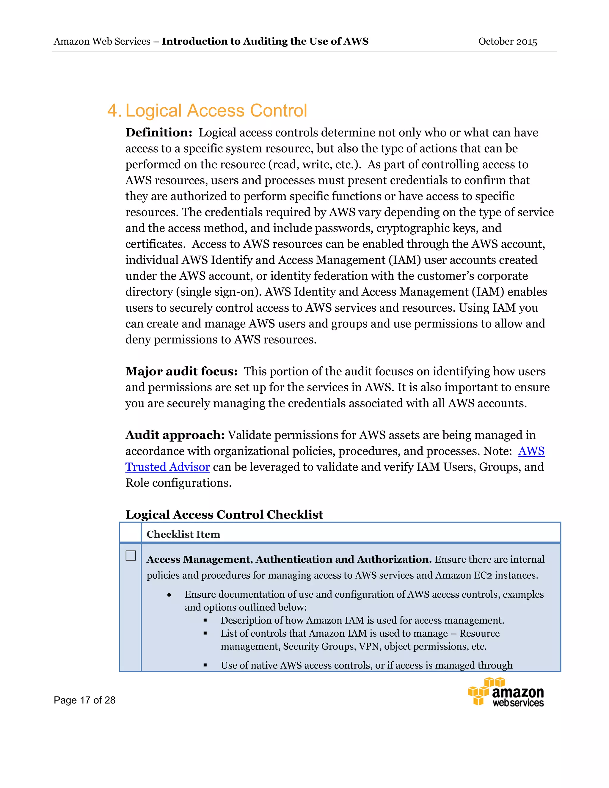 Aws auditing security_checklist | PDF