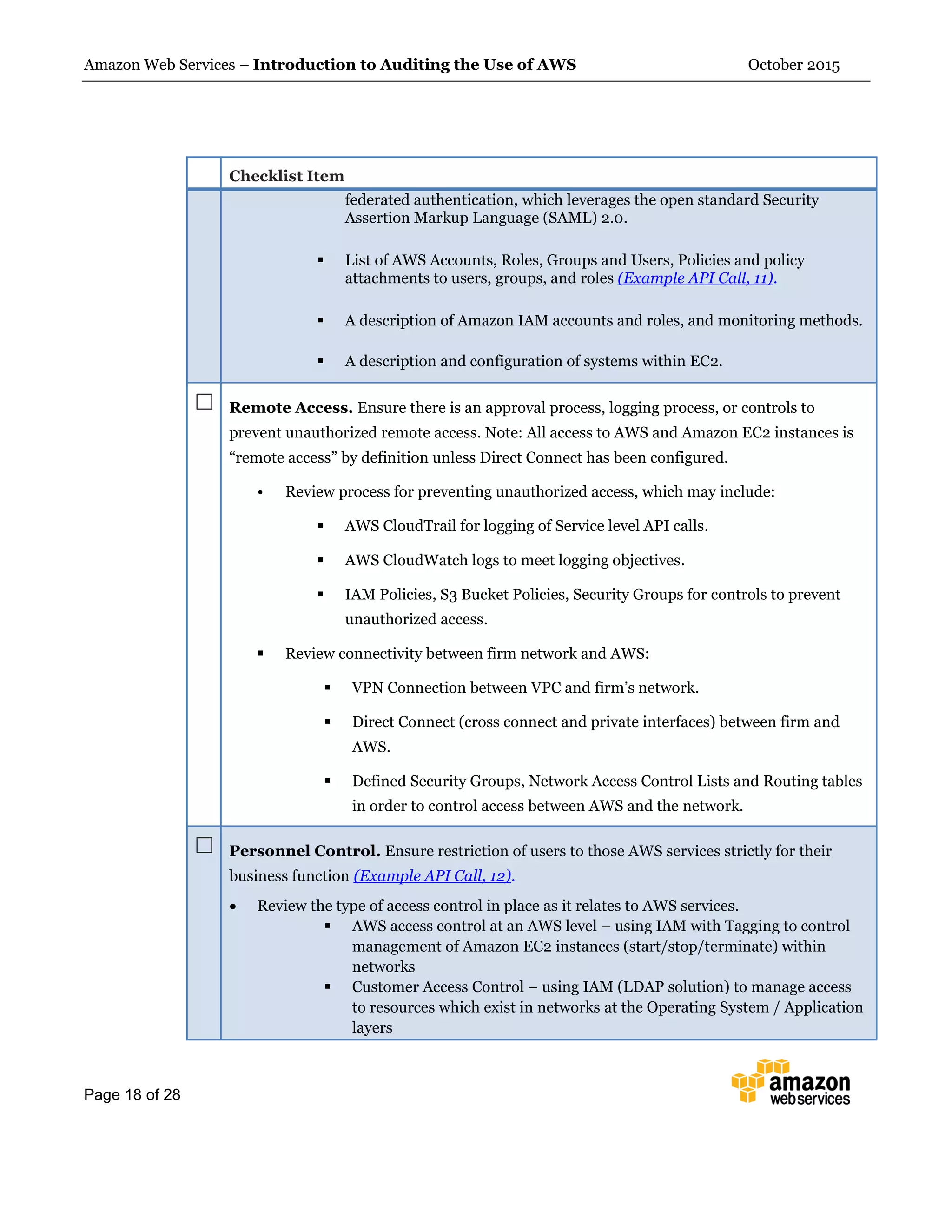 Aws auditing security_checklist | PDF
