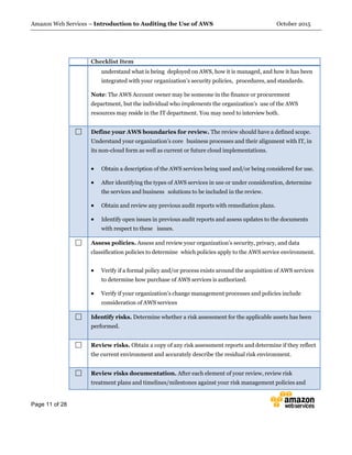 Aws auditing security_checklist | PDF