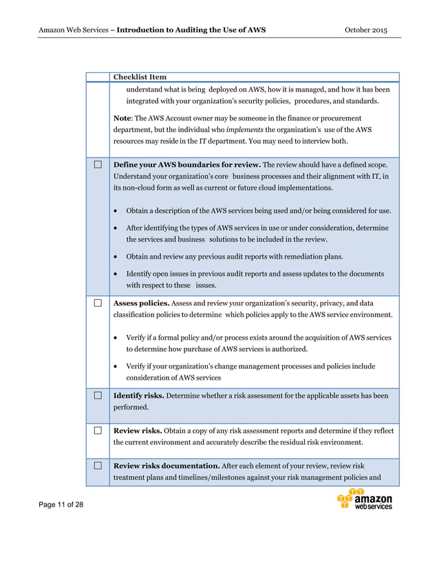 Aws auditing security_checklist | PDF