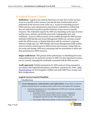 Aws auditing security_checklist | PDF