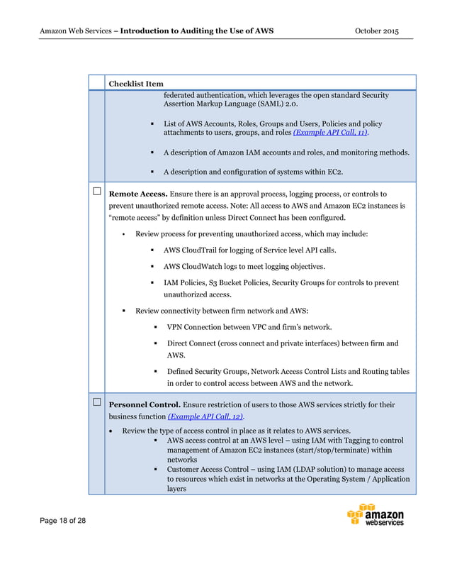 Aws auditing security_checklist | PDF