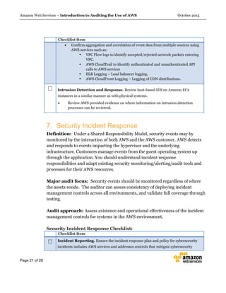 Aws auditing security_checklist | PDF