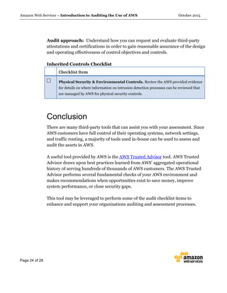 Aws auditing security_checklist | PDF