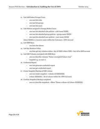 Aws auditing security_checklist | PDF