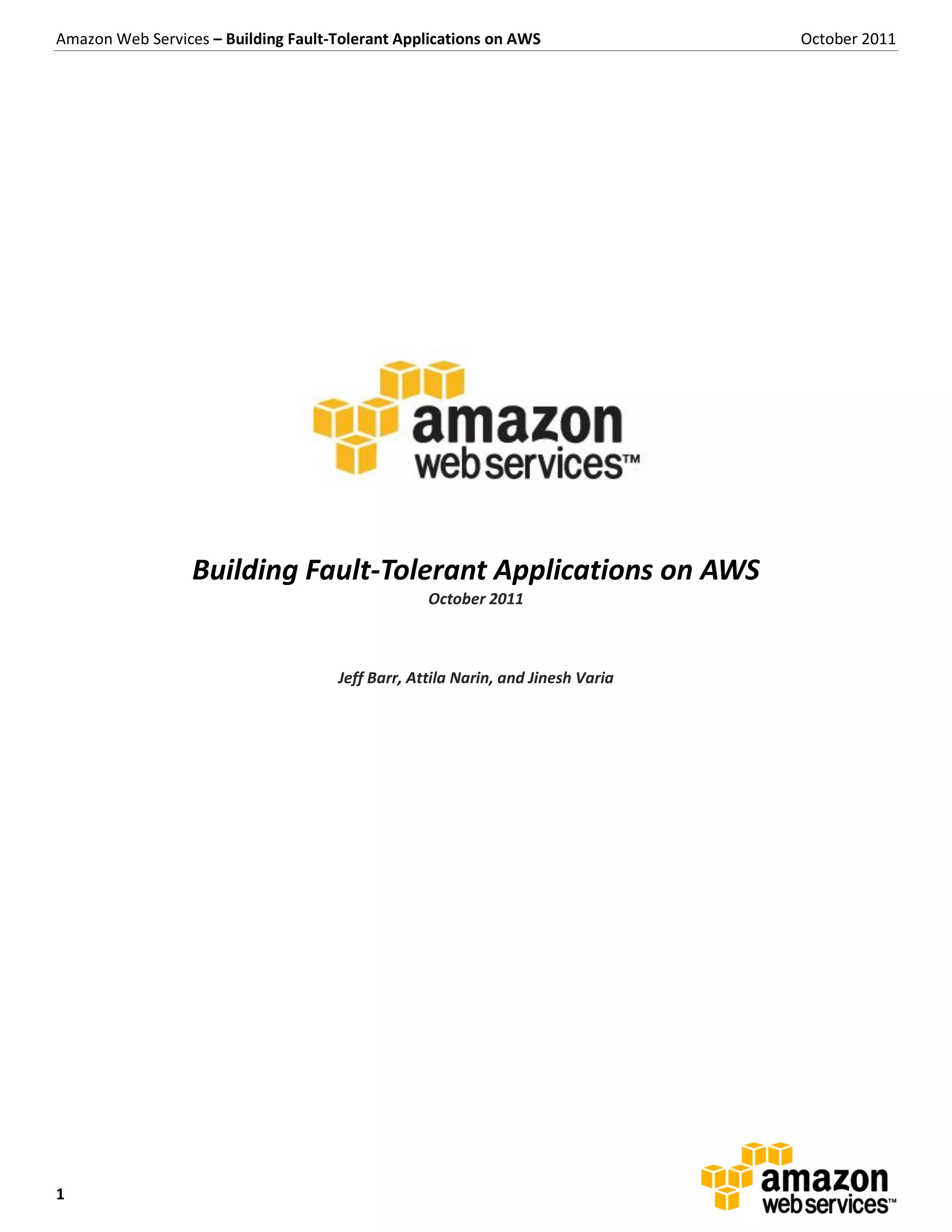 Aws building fault_tolerant_applications | PDF