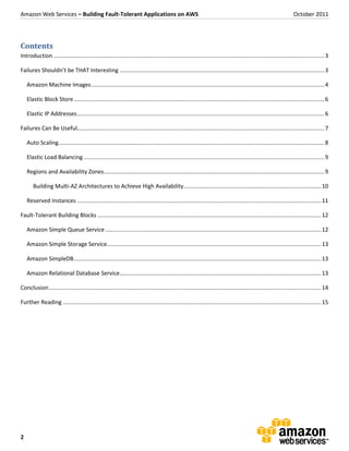 Aws building fault_tolerant_applications | PDF