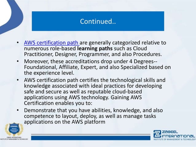 What is AWS certification path?-AWS certification path | PPT