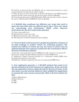 Aws certified big data specialty exam dumps | PDF