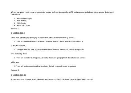 AWS Certified Cloud Practitioner Sample Questions | PPTX
