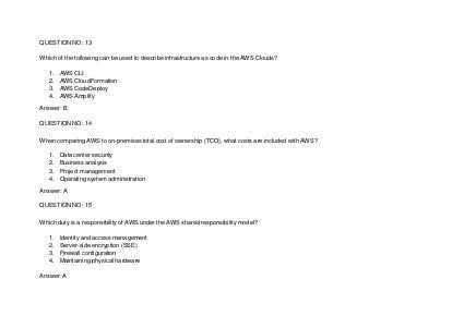 AWS Certified Cloud Practitioner Sample Questions | PPTX