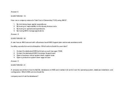 AWS Certified Cloud Practitioner Sample Questions | PPTX