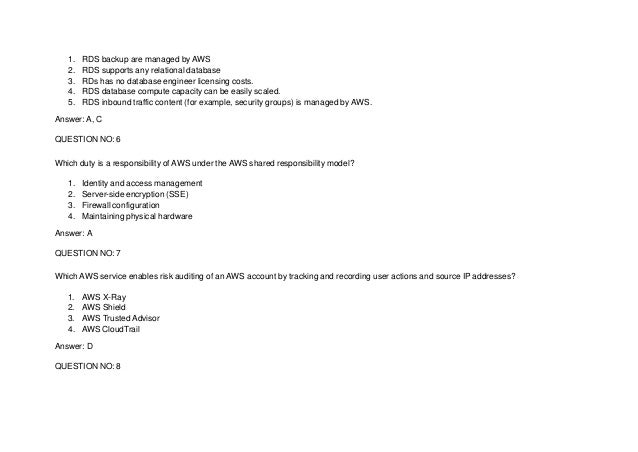 AWS Certified Cloud Practitioner Sample Questions | PPTX