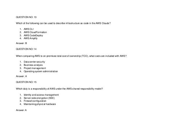 AWS Certified Cloud Practitioner Sample Questions | PPTX