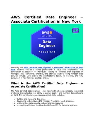 AWS Certified Data Engineer – Associate Certification in New York.docx