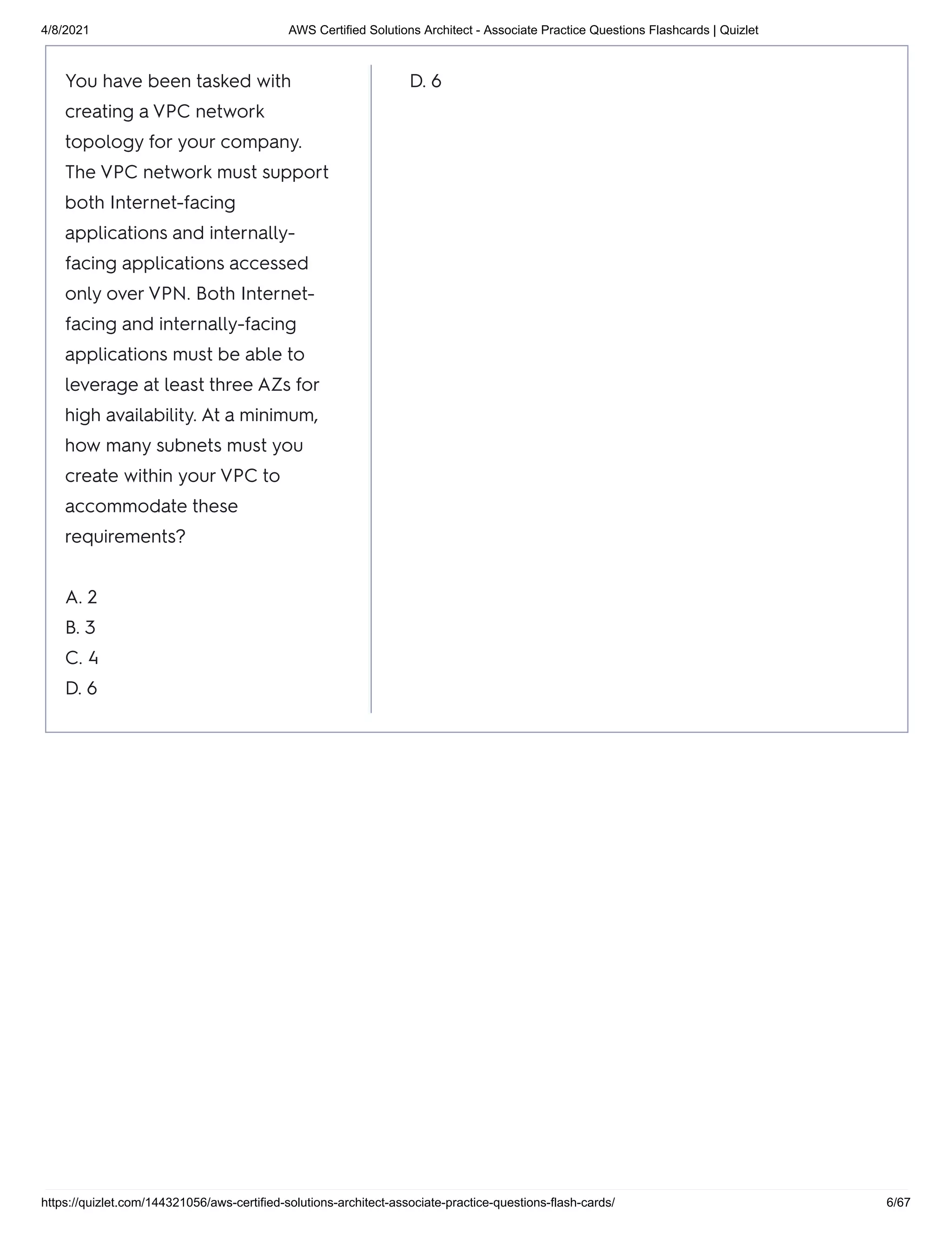 AWS Certified Solutions Architect - Associate Practice Questions ...