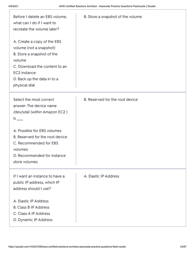 AWS Certified Solutions Architect - Associate Practice Questions ...