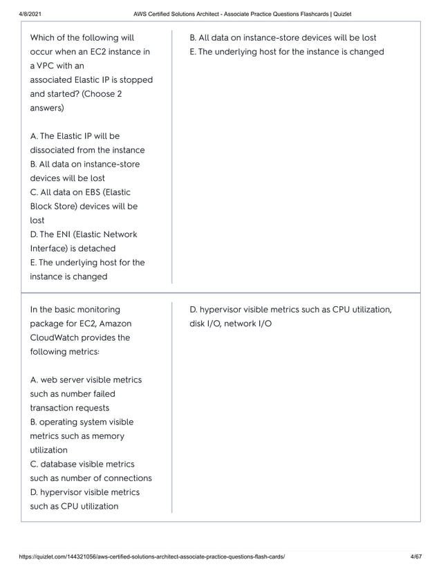 AWS Certified Solutions Architect - Associate Practice Questions ...