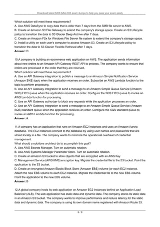 AWS Certified Solutions Architect - Associate SAA-C03 Dumps | PDF ...
