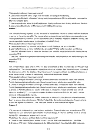 AWS Certified Solutions Architect - Associate SAA-C03 Dumps | PDF ...
