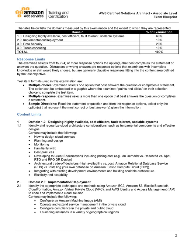 Aws certified solutions_architect_associate_blueprint | PDF | Cloud ...