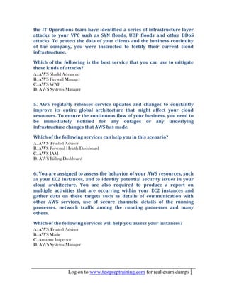 Aws certified sys ops administrator associate exam dumps | PDF