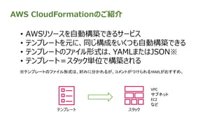 AWS CloudFormationによるInfrastructure as Codeの実現 | PPT