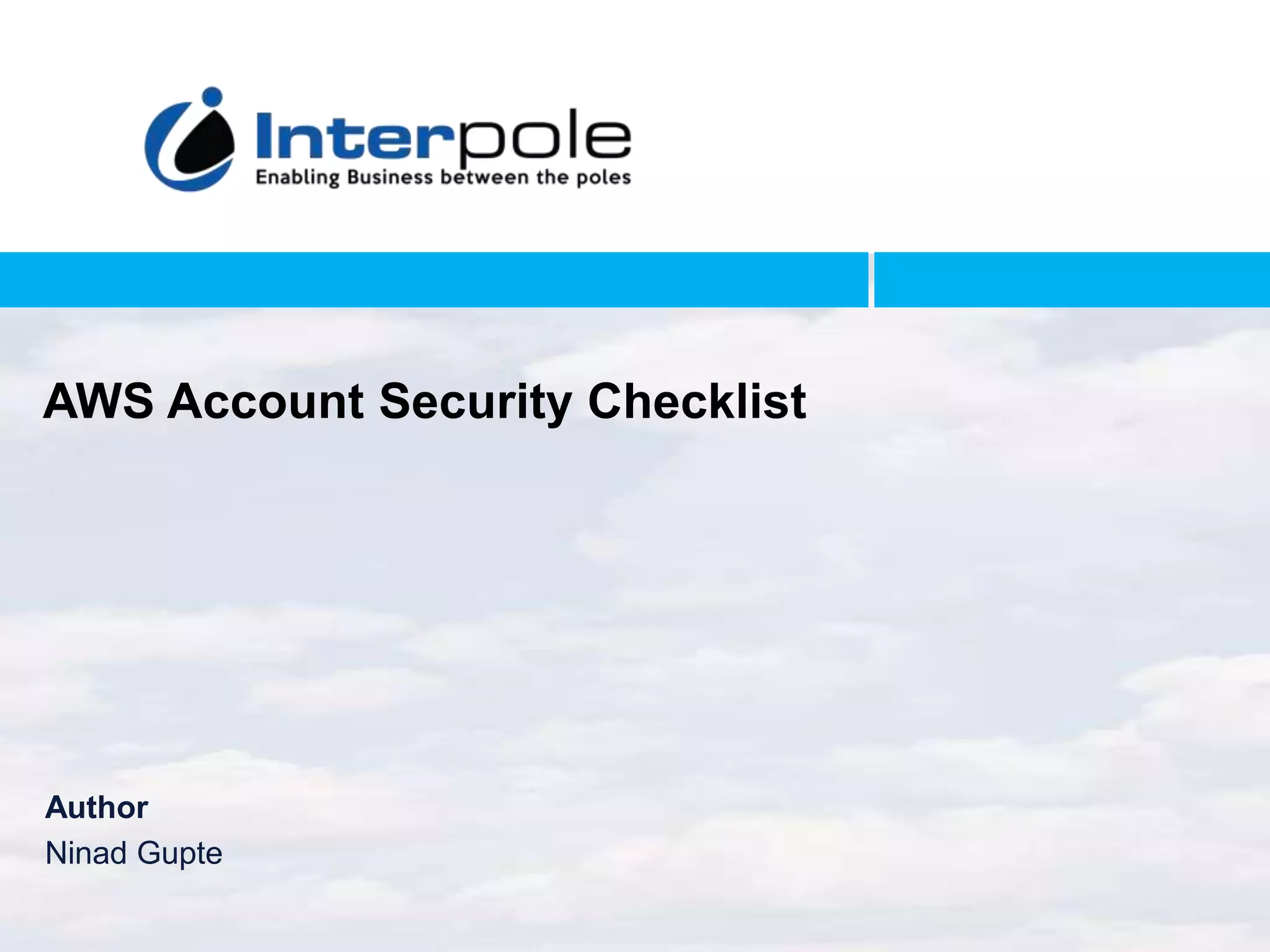 AWS Account Security Checklist | PPTX