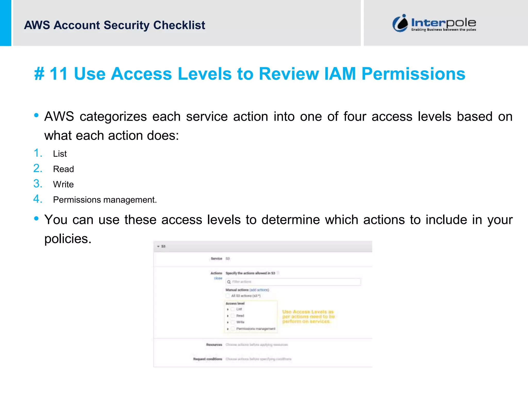AWS Account Security Checklist | PPTX | Cloud Computing | Internet
