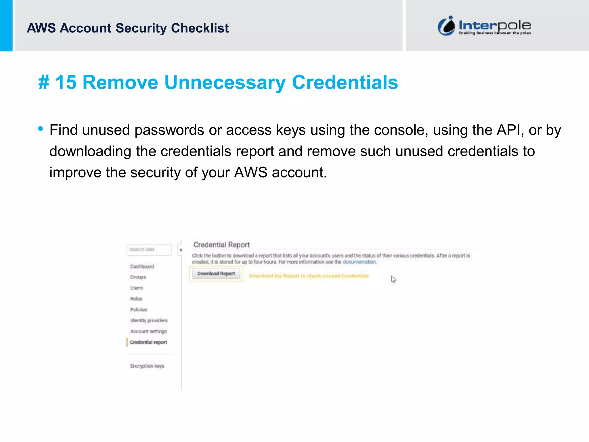 AWS Account Security Checklist | PPTX | Cloud Computing | Internet