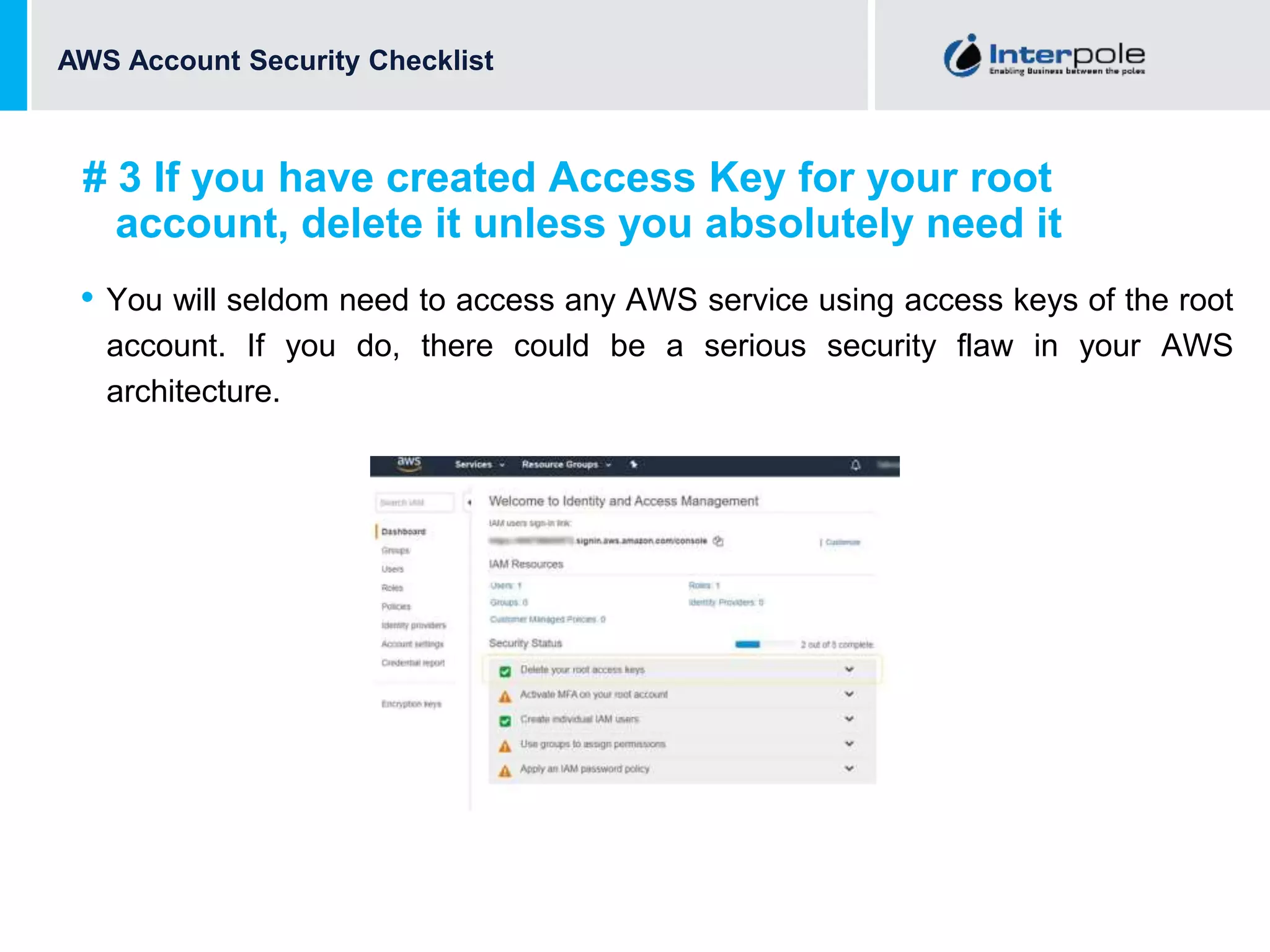 AWS Account Security Checklist | PPTX