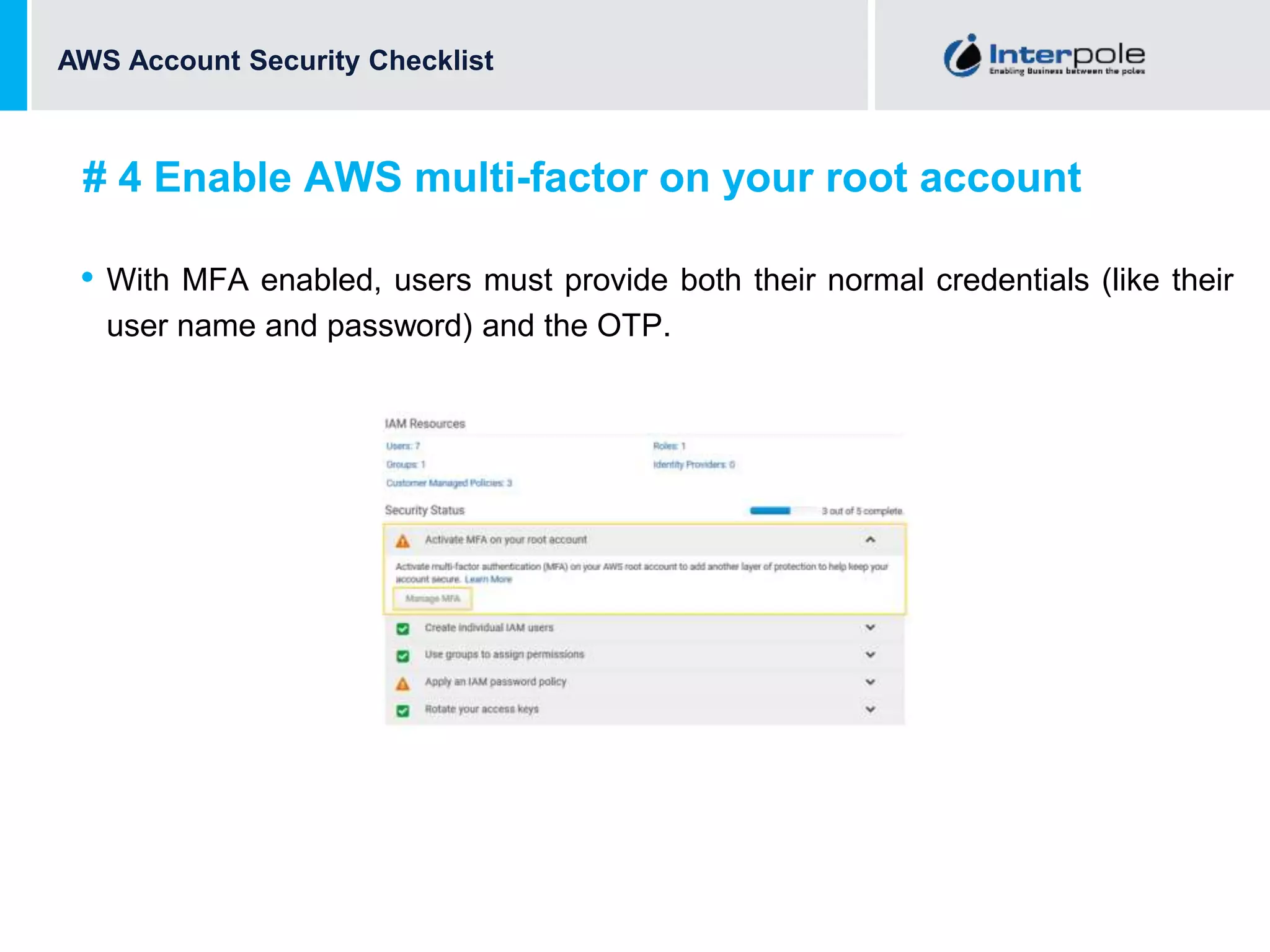 AWS Account Security Checklist | PPTX | Cloud Computing | Internet