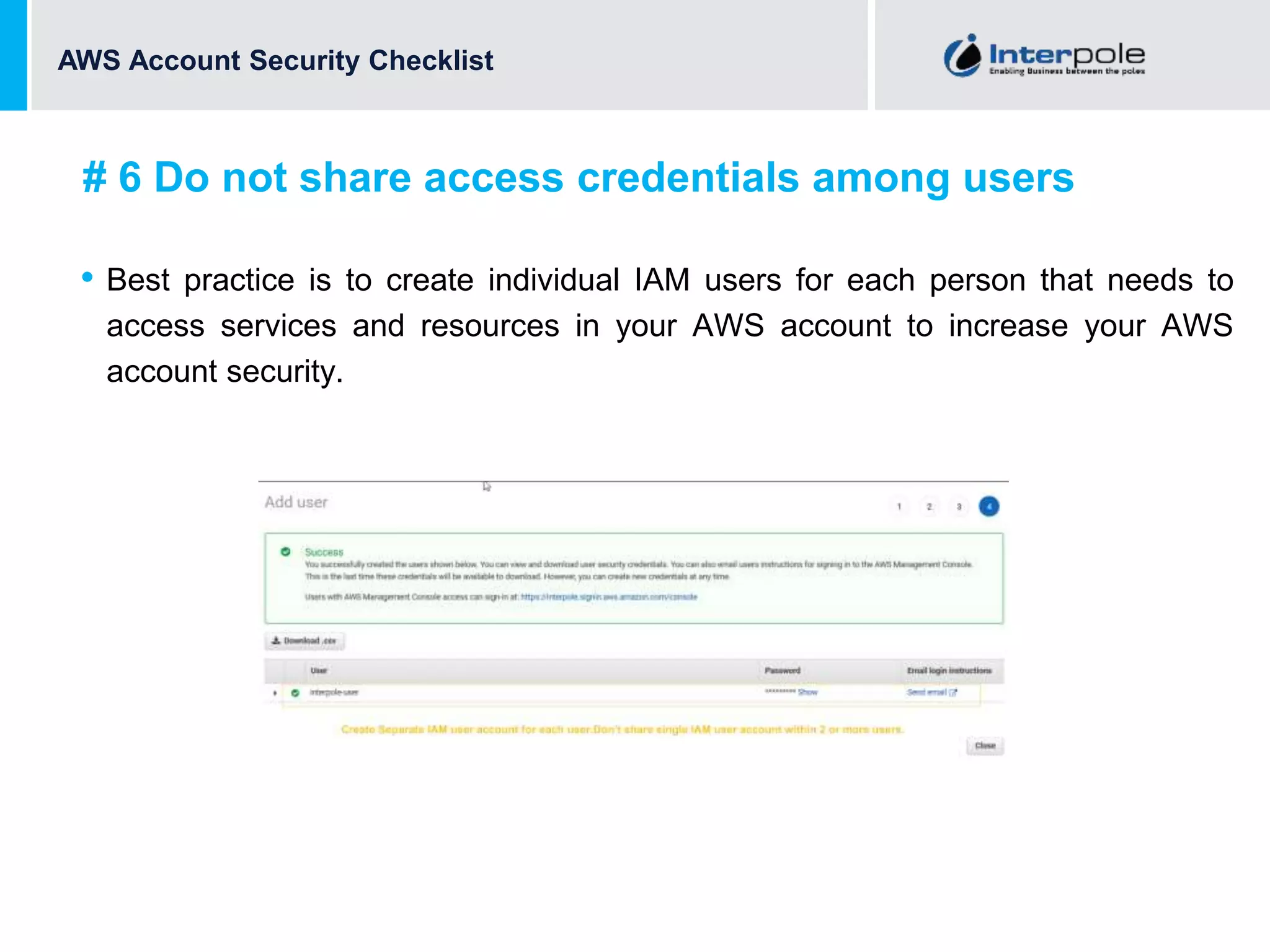 AWS Account Security Checklist | PPTX