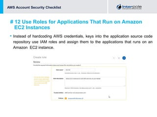 AWS Account Security Checklist | PPTX | Cloud Computing | Internet