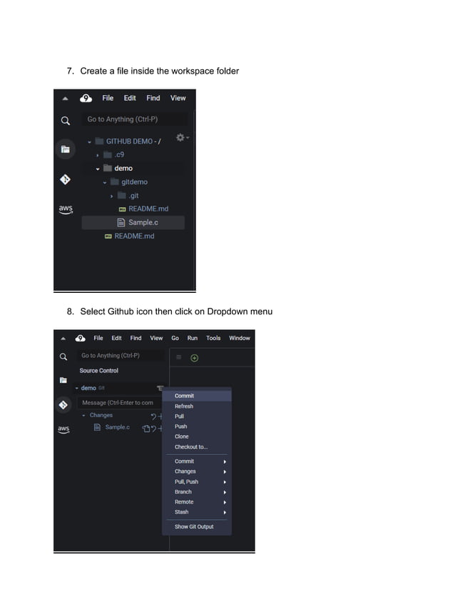 AWS Cloud9 to GitHub .pdf | Cloud Computing | Internet