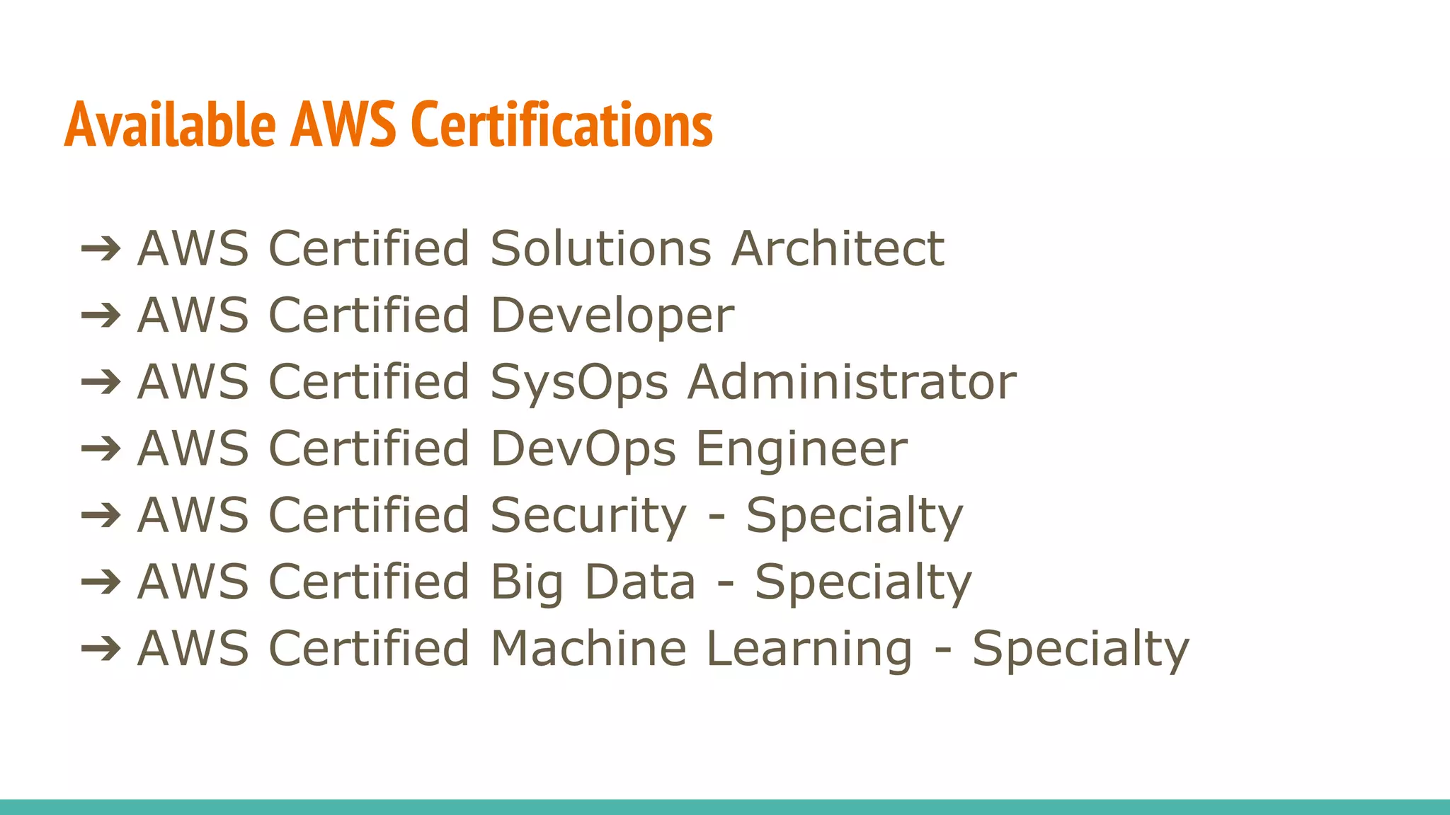 Aws Cloud Certification Accelerate Your Career In Cloud Computing Pptx