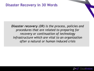 AWS Cloud Disaster Recovery Plan Checklist - Are you ready? | PPTX