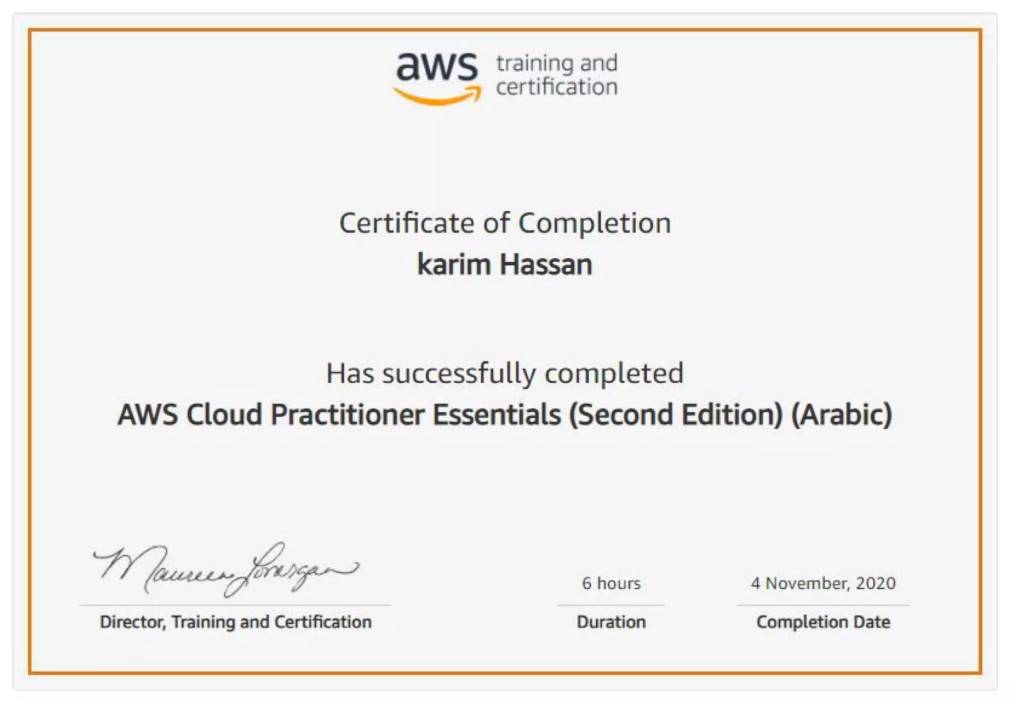 AWS Cloud Practitioner Essentials (Second Edition) (Arabic) Certificate ...