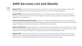 Aws cloud service | PPTX | Cloud Computing | Internet