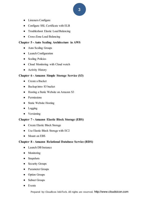 Amazon (AWS) cloud syllabus | DOCX