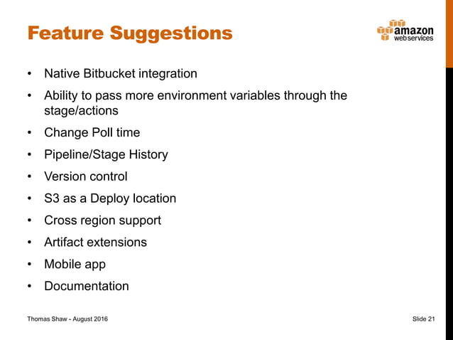 Continuous Delivery using AWS CodePipeline, AWS Lambda & AWS ElasticBeanstalk | PPTX | Cloud ...