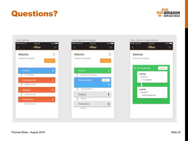 Continuous Delivery using AWS CodePipeline, AWS Lambda & AWS ElasticBeanstalk | PPTX | Cloud ...