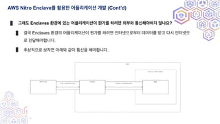 AWS Community Day 2022 - Nitro Enclave를 이용하여 안전하게 고객 정보 다루기 | PPT