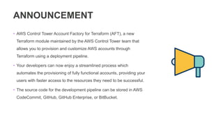 AWS Control Tower introduces Terraform account provisioning and customization | PPT