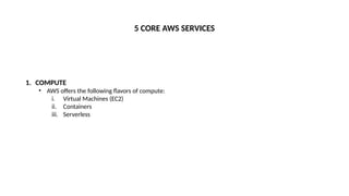 AWS Core Services. Ptx 123456cloud computing | PPT