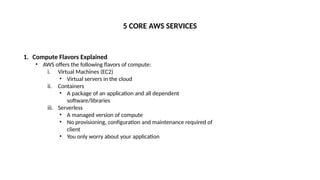 AWS Core Services. Ptx 123456cloud computing | PPT